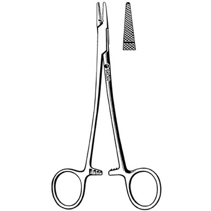 Needle Holder Crile-Murray 6 Inch Length Straight Serrated Tip Finger ...